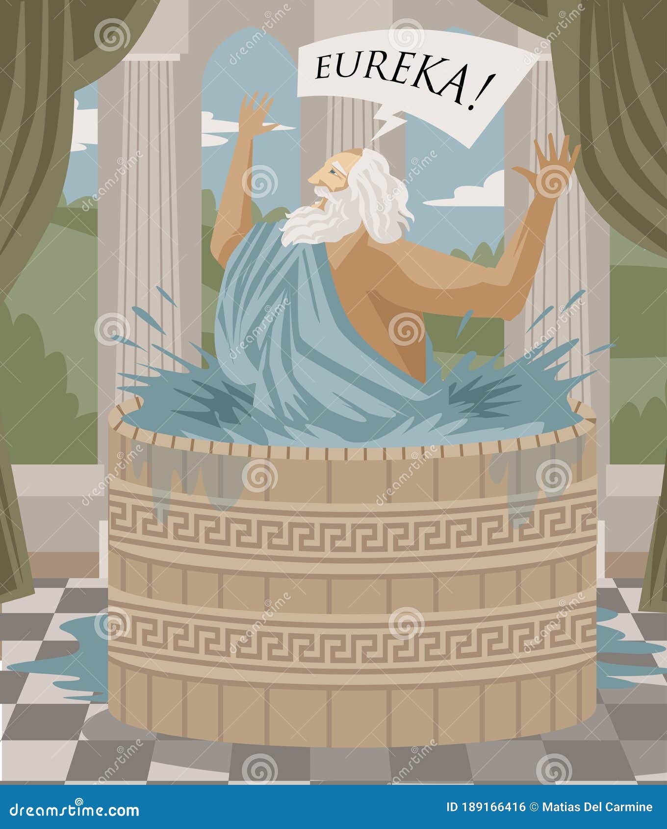 Ancient Genius Mathematician Inventor Saying Eureka in the Bath Stock ...