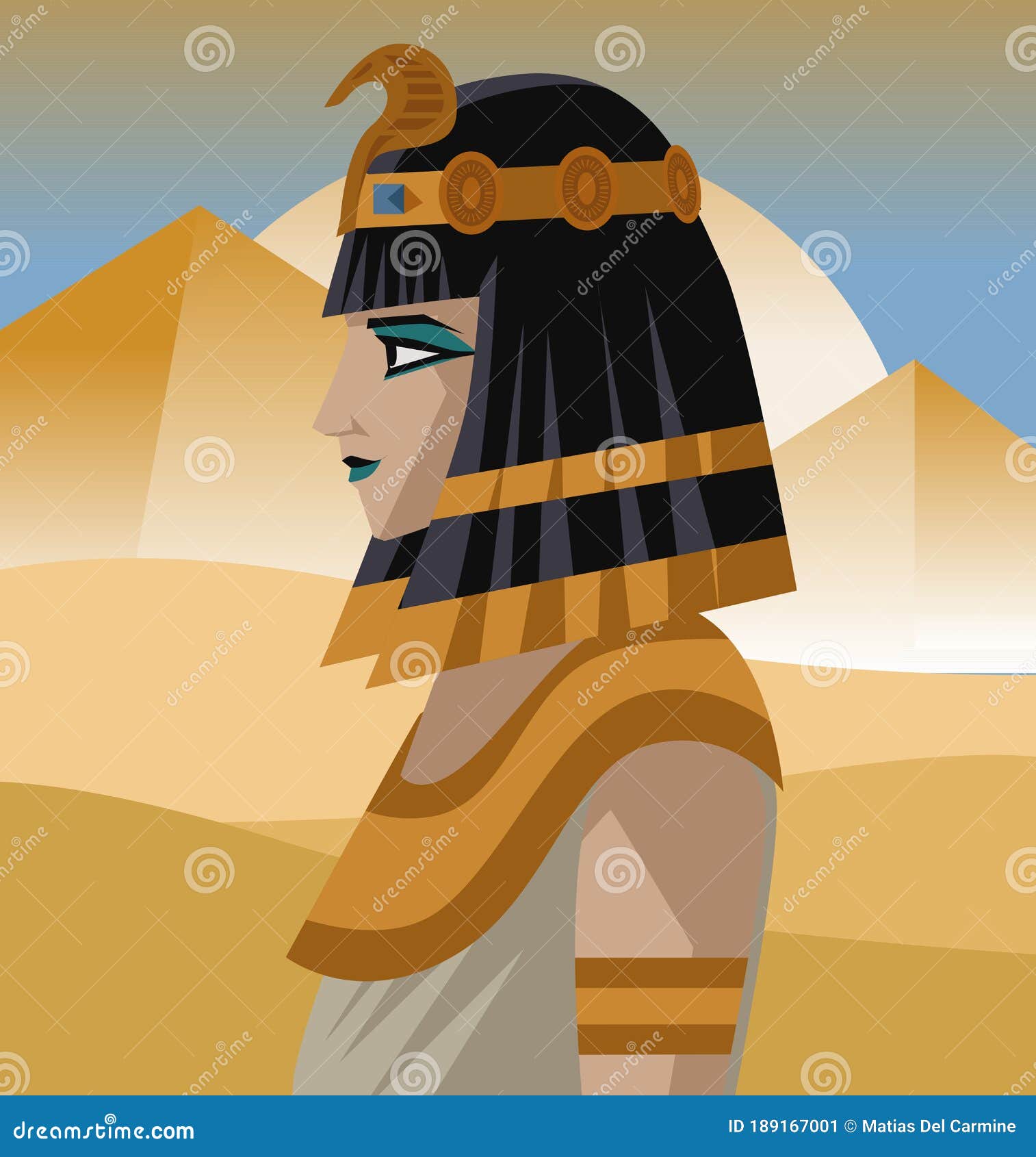 Egyptian queen of the nile stock vector. Illustration of necklace ...