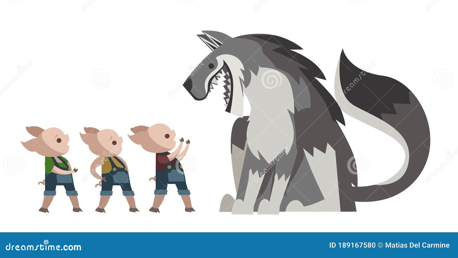 Three Little Pigs Fantasy Tale Stock Vector - Illustration of fantasy ...