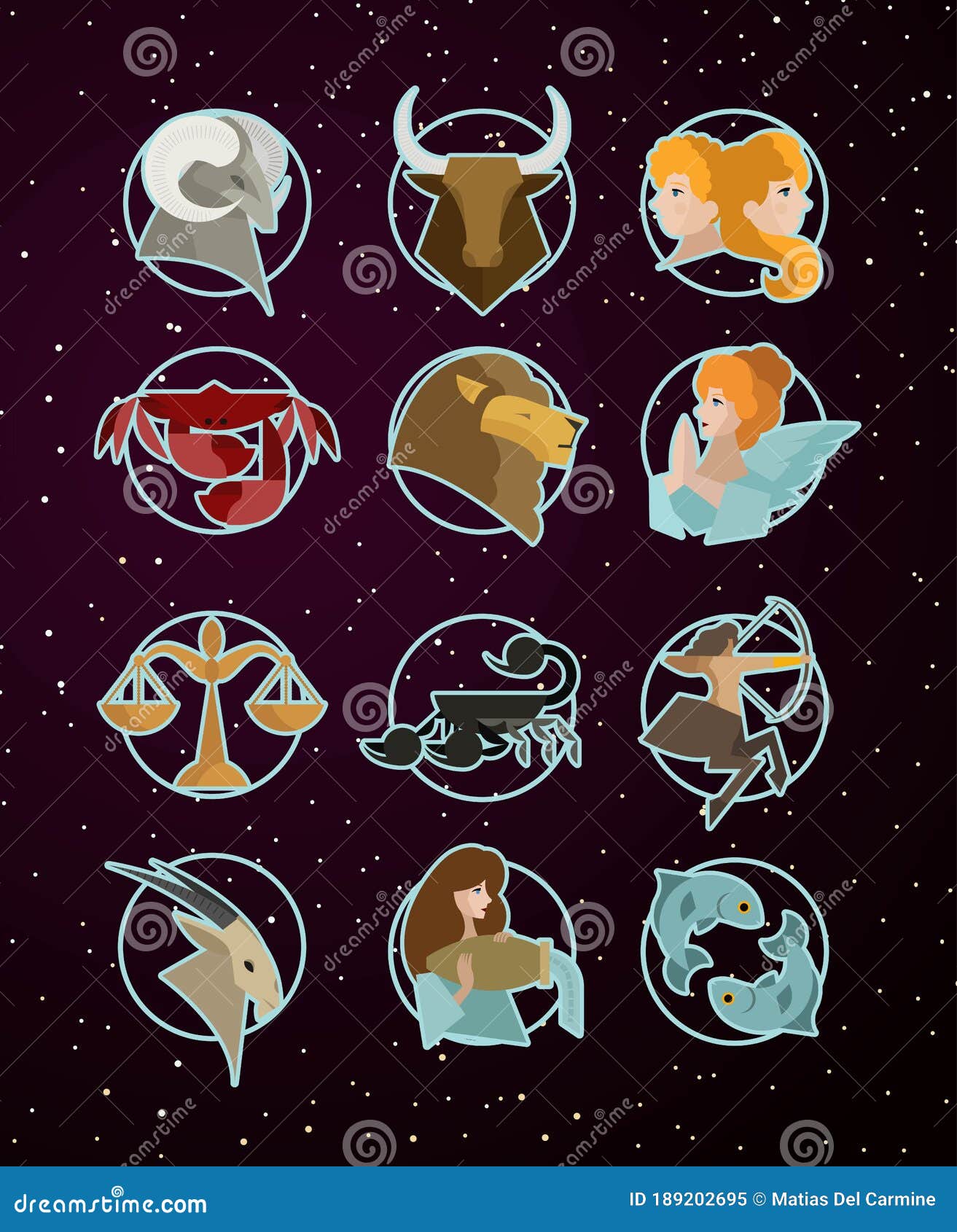 Zodiac Constellation Aries. Symbol Of The Planet Mars, The Element Of ...