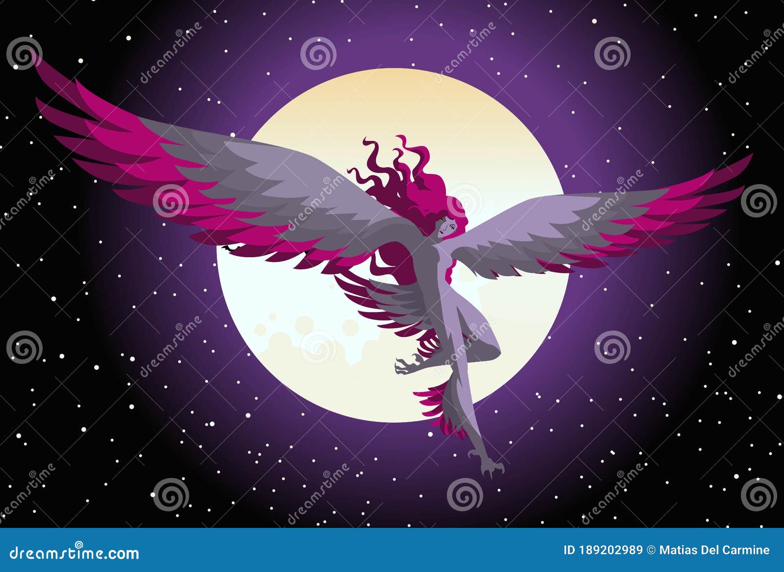 Greek Mythology Woman Harpy Monster Stock Vector - Illustration of ...