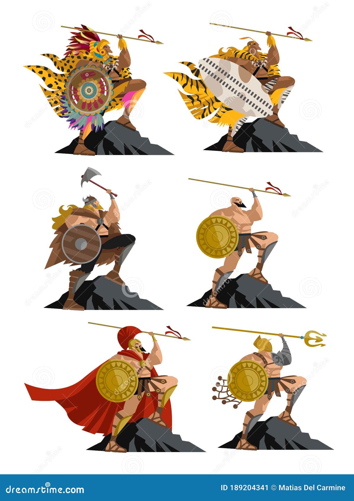 Aztec Warriors Royalty-Free Cartoon | CartoonDealer.com #65053043