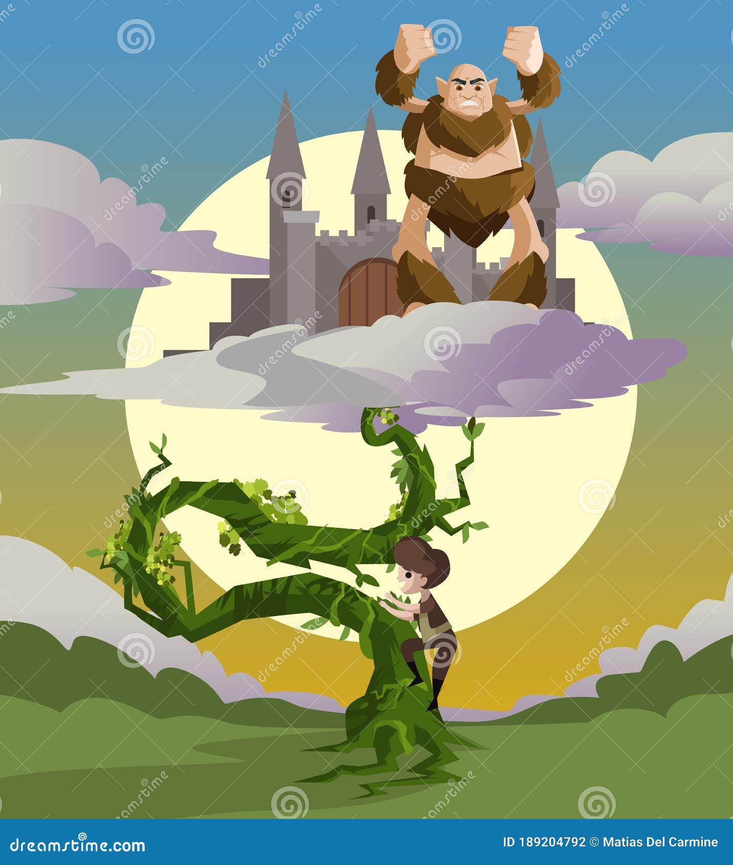 Jack and the Beanstalk Fairytale and the Castle in the Sky Stock ...