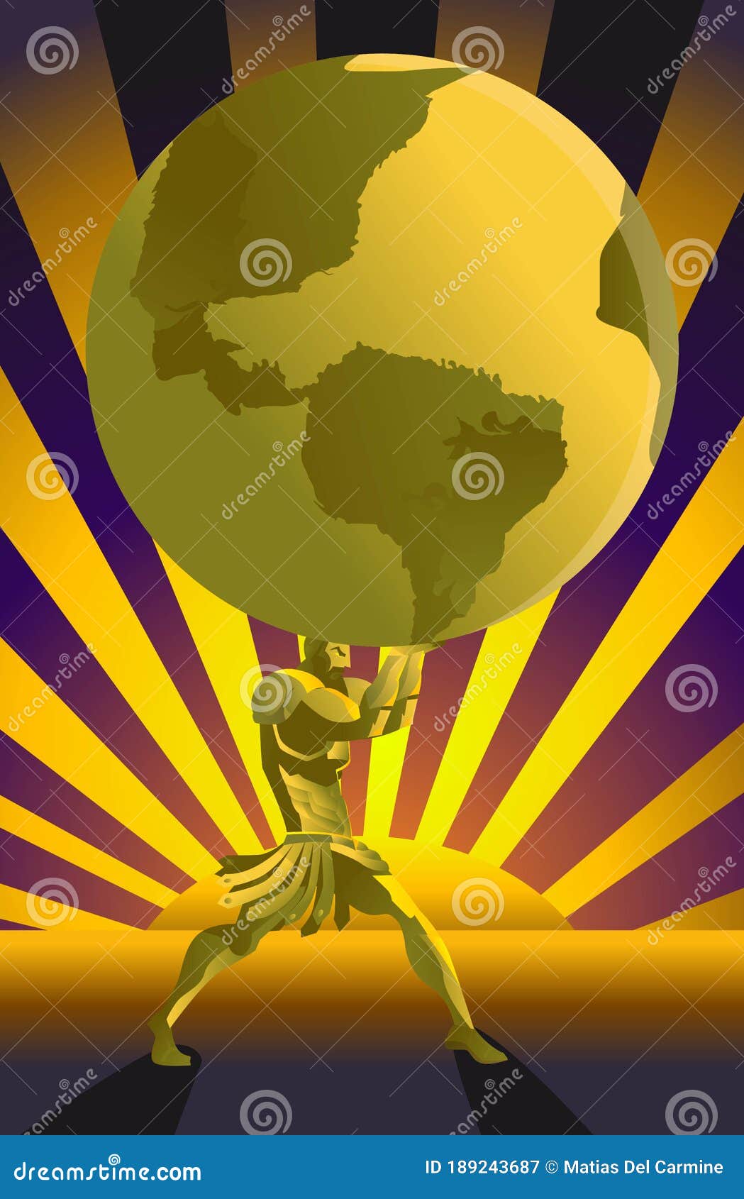 Atlas Holding Up World Mascot Vector Illustration | CartoonDealer.com ...