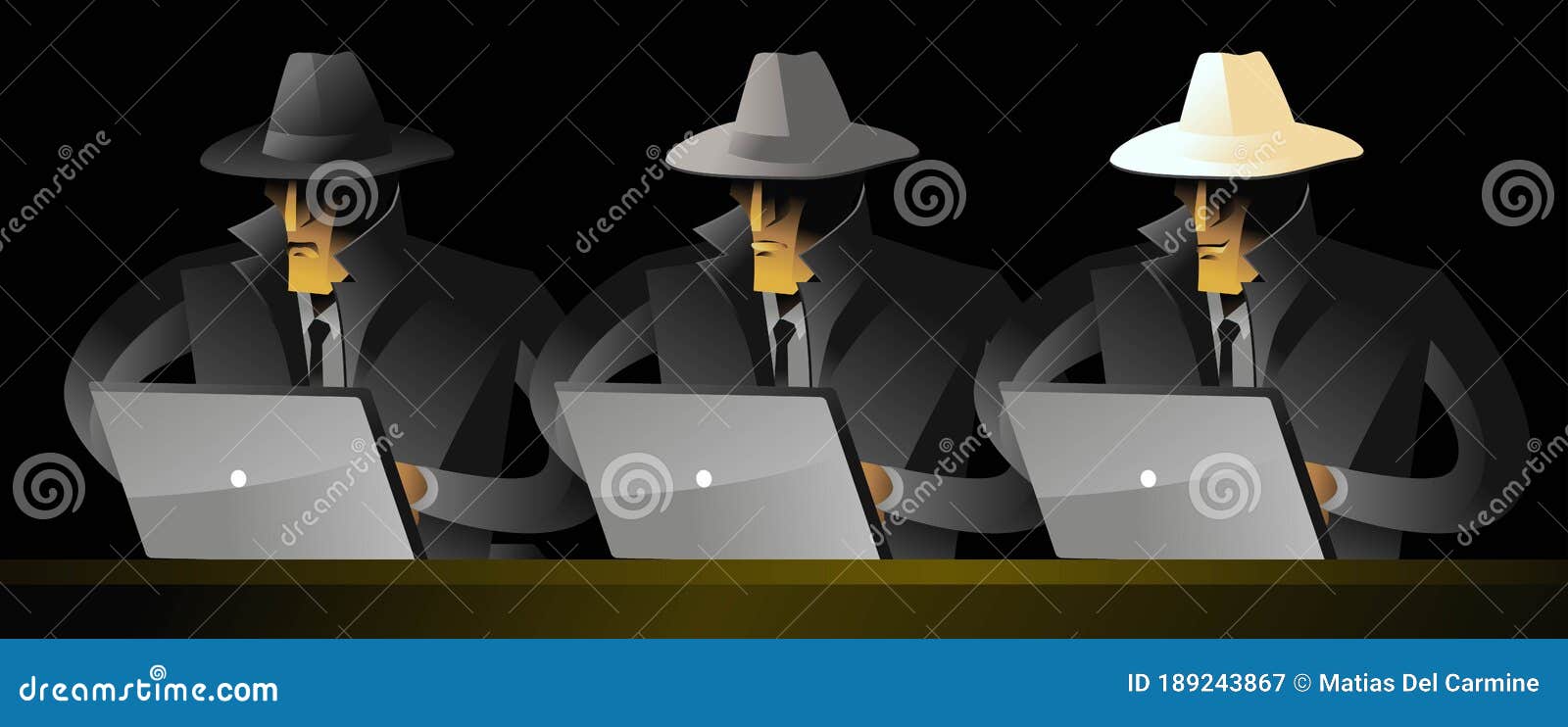 Hackers, Set Of Vector Illustrations, Icons, Emblems | CartoonDealer ...