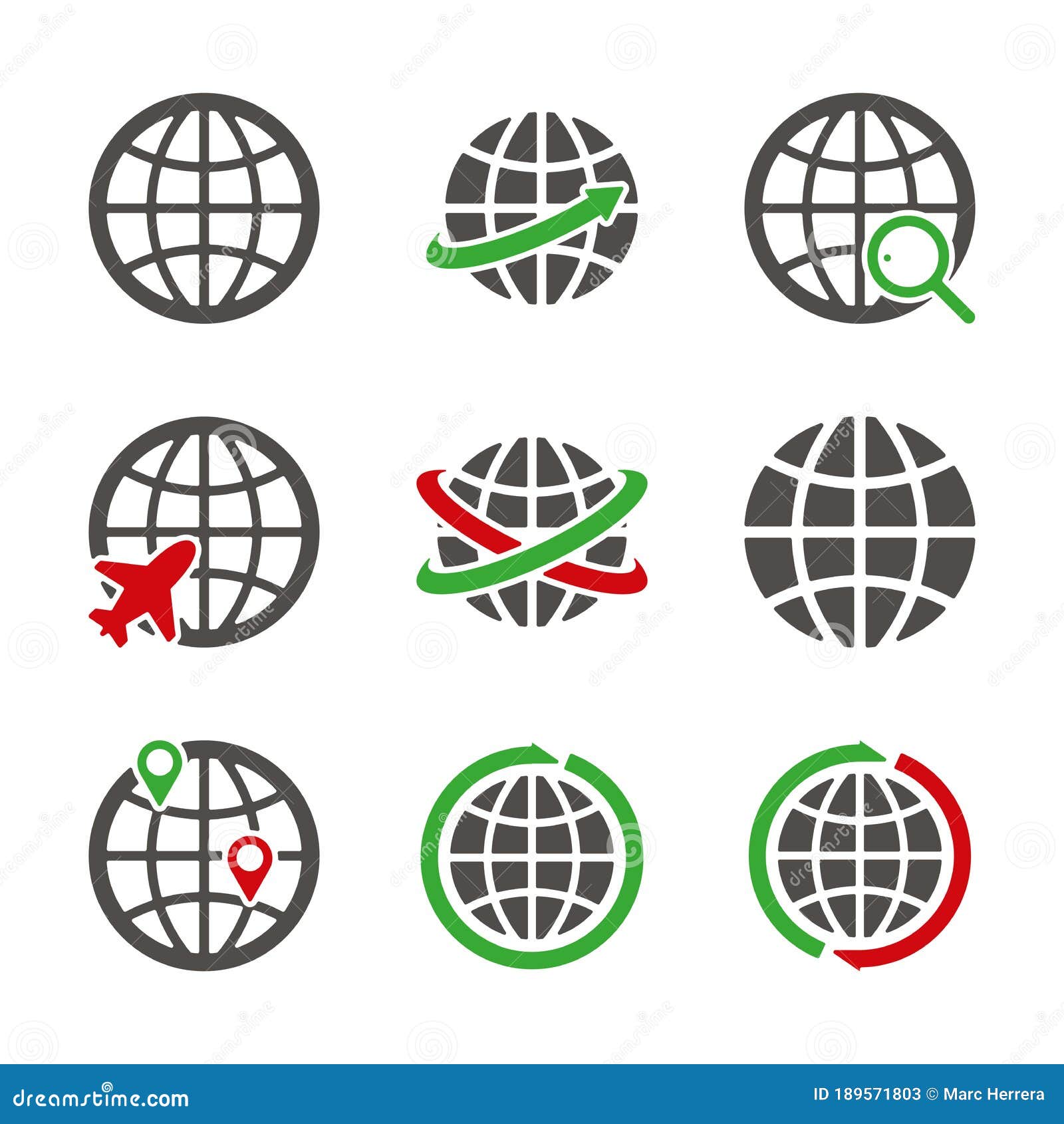 Variety of Global Map Icons Stock Vector - Illustration of graphic ...