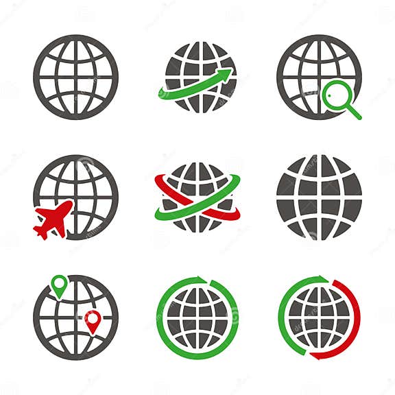 Variety of Global Map Icons Stock Vector - Illustration of graphic ...