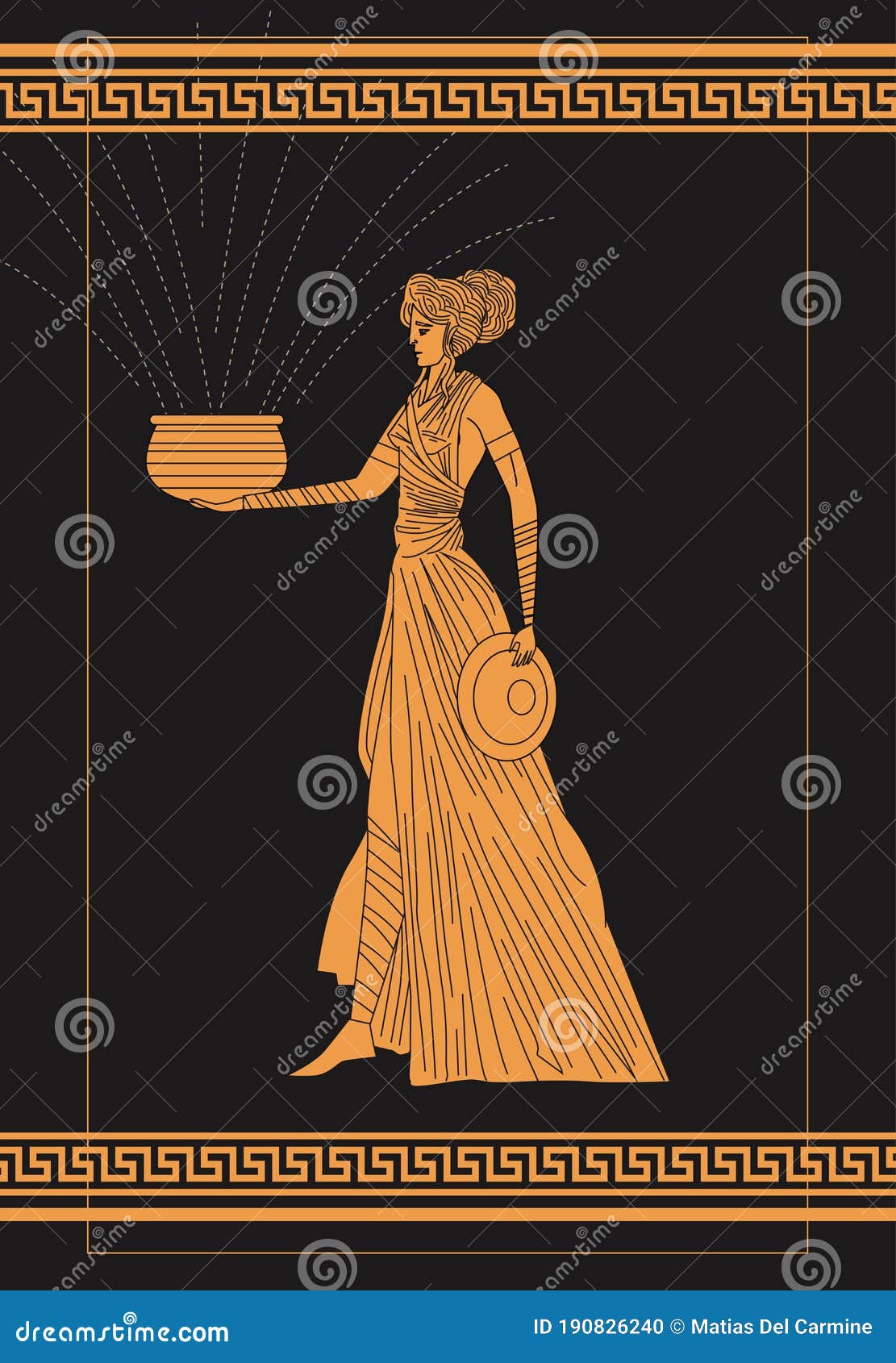 Pandora Opening the Box with the Evil Sins Stock Vector - Illustration ...