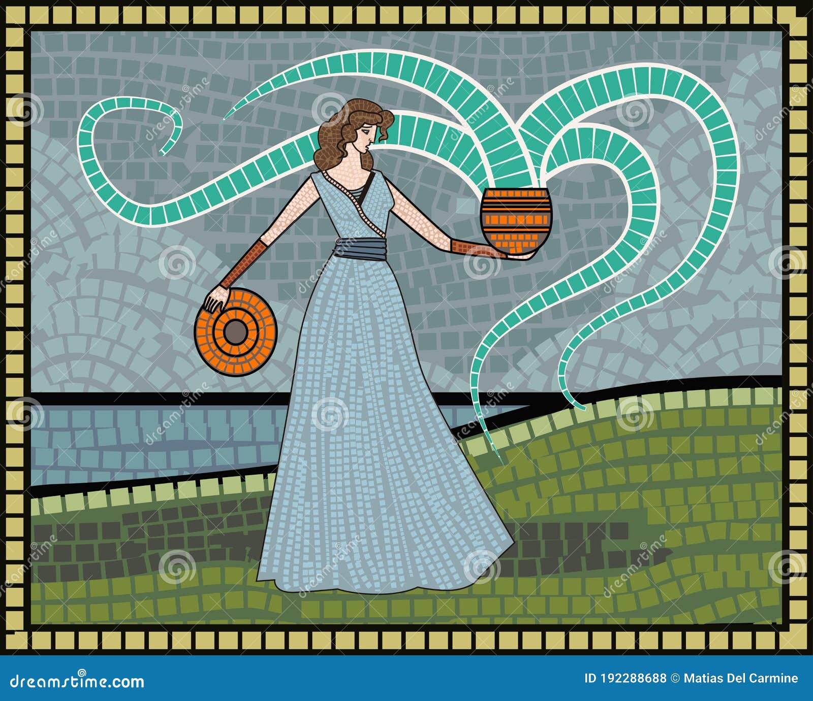 Pandora Opening The Box Orange Pottery Art Cartoon Vector ...