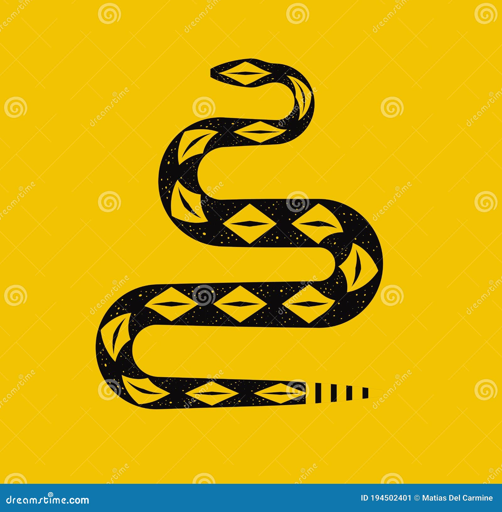 Libertarian Rattlesnake Viper Serpent Yellow Animal Stock Vector ...