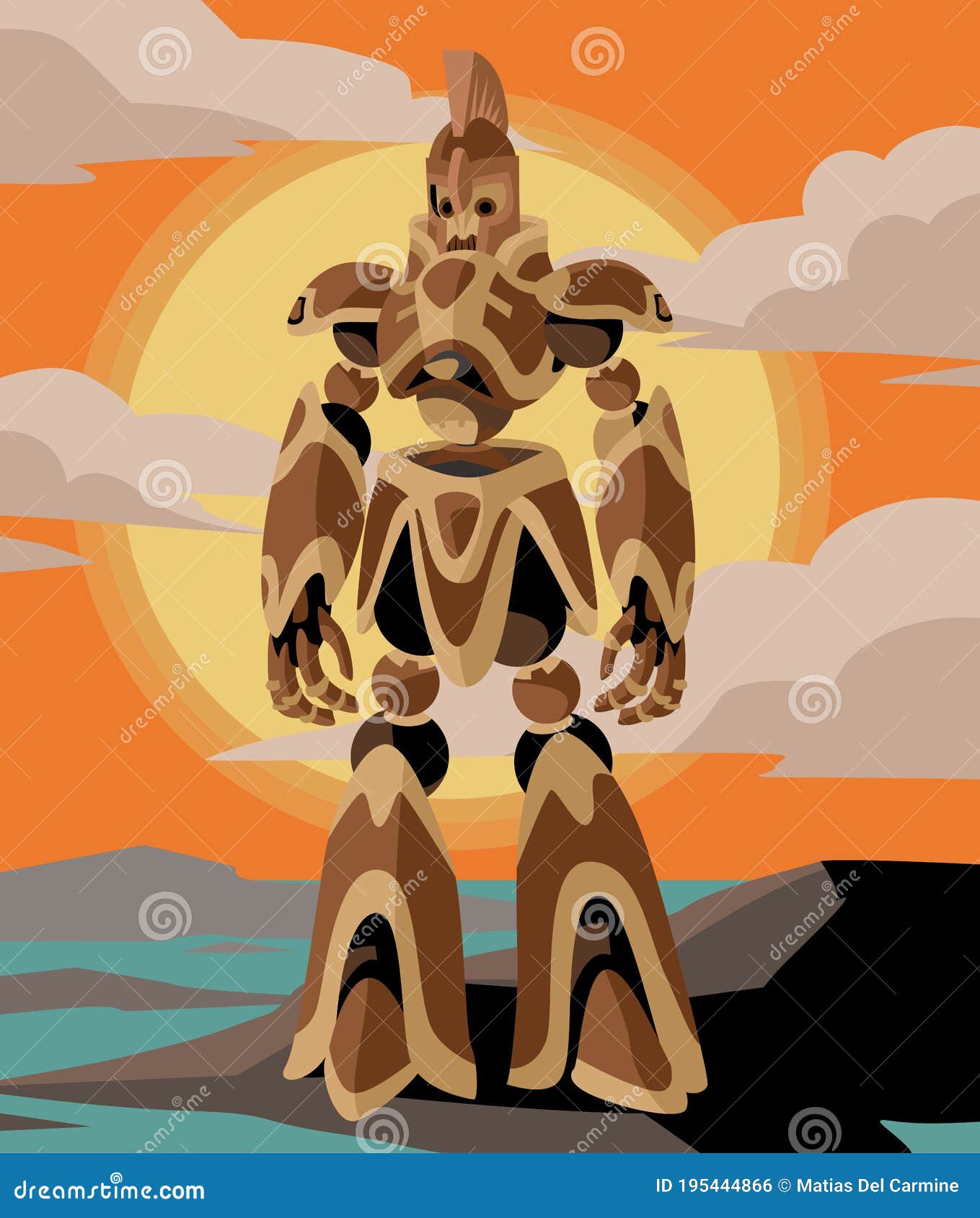 Greek Mythology Talos Giant Bronze Automate Man Stock Vector ...