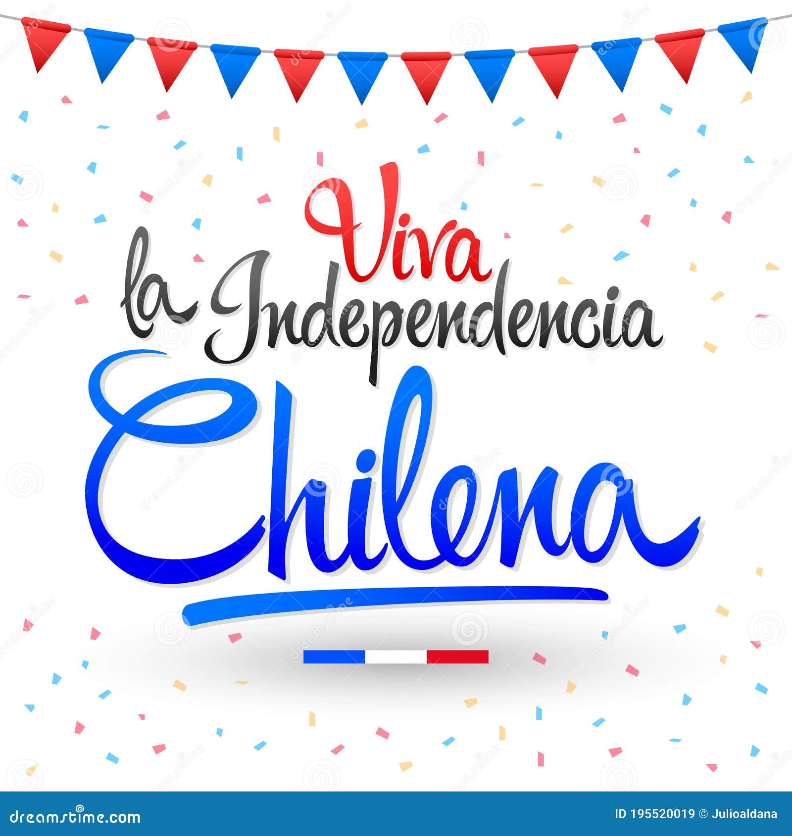 Independence Day Of Chile Greeting Card Text In Spanish: Happy ...