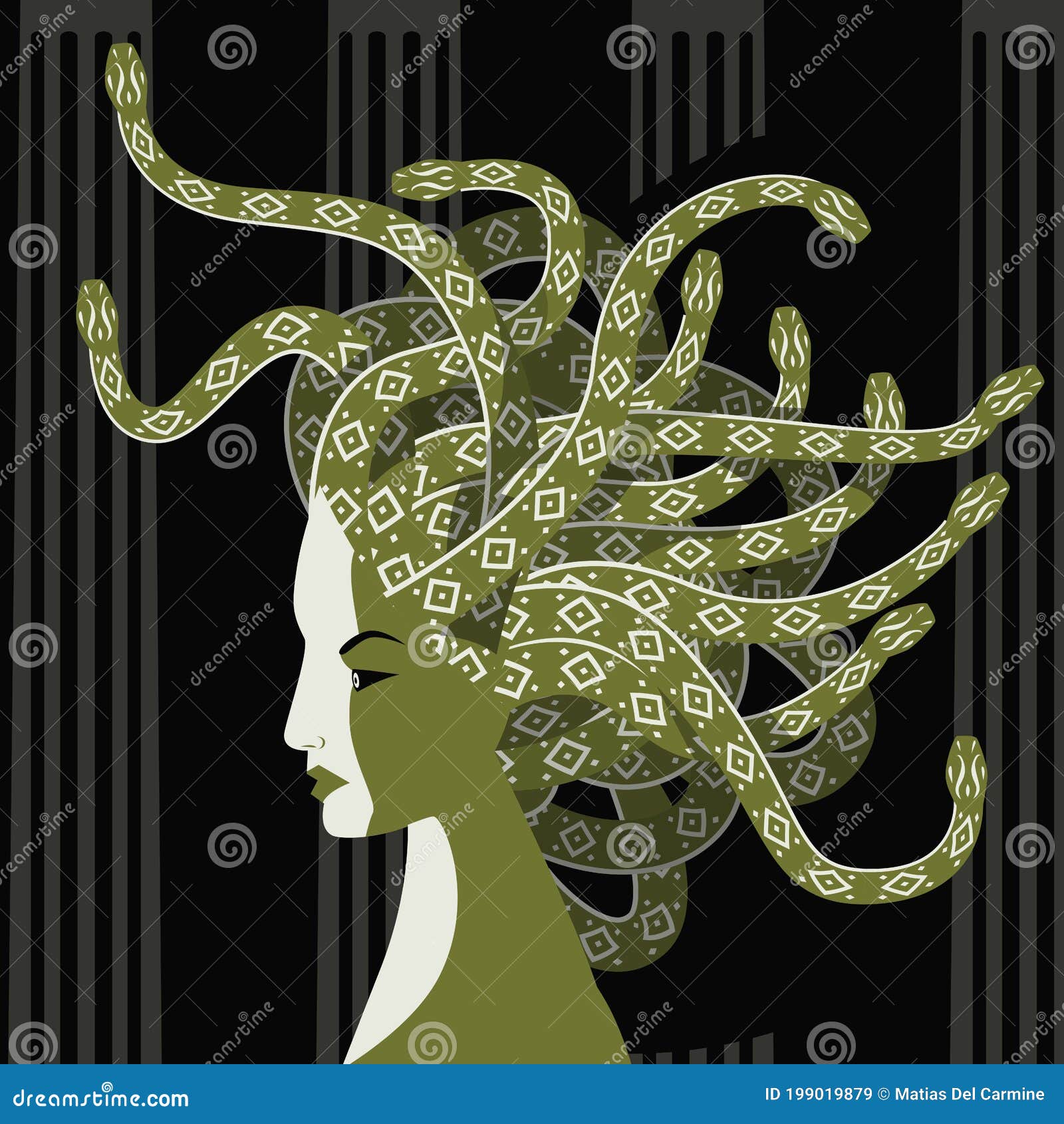 Gorgon Medusa - Monster With A Female Face And Snakes Instead Of Hair ...