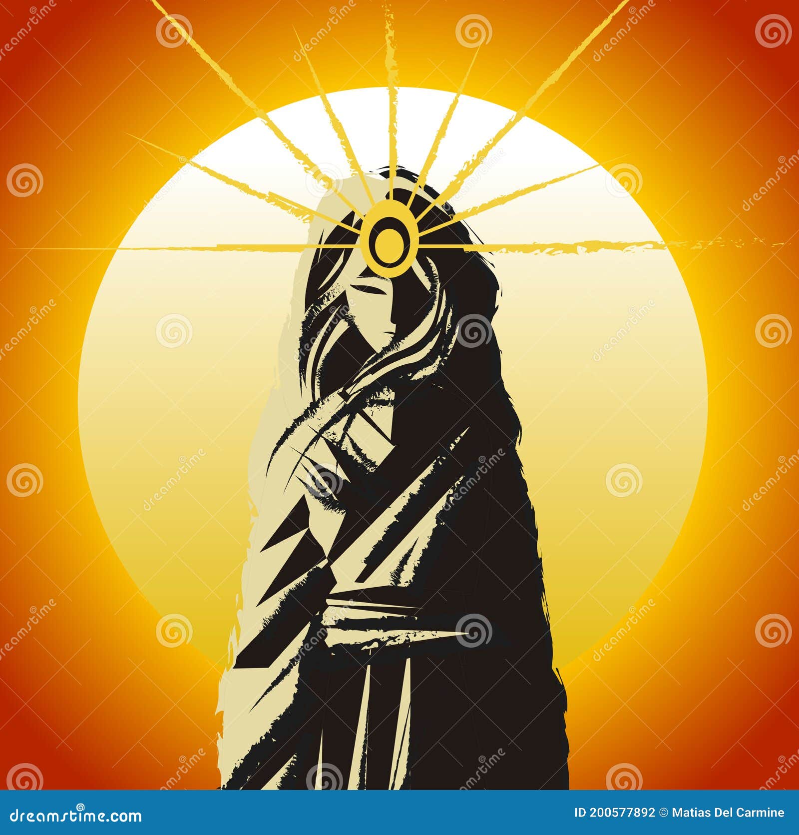 Amaterasu Shinto Sun Mythology Goddess Stock Vector - Illustration of ...