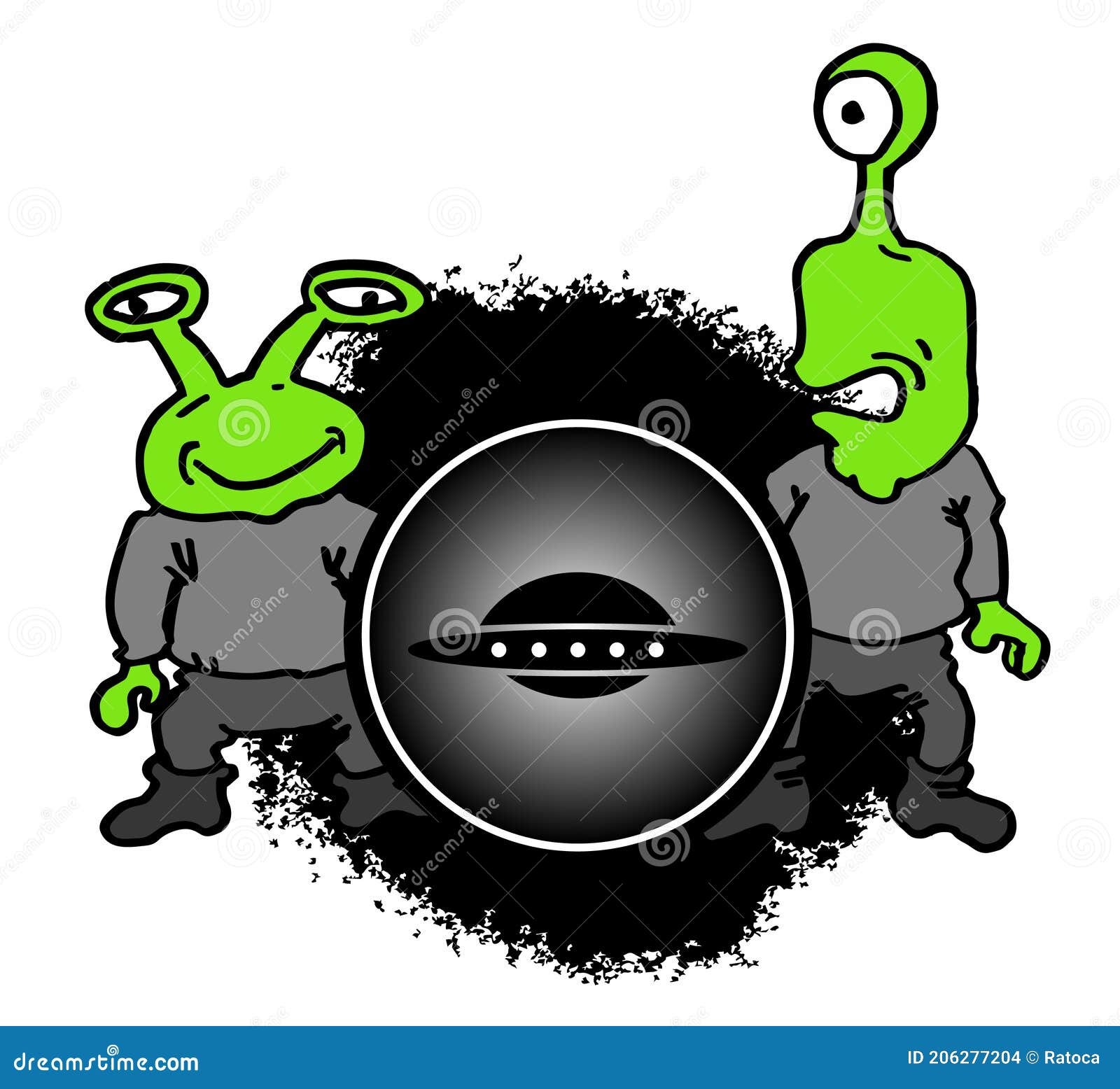 Funny aliens draw stock vector. Illustration of aliens - 206277204