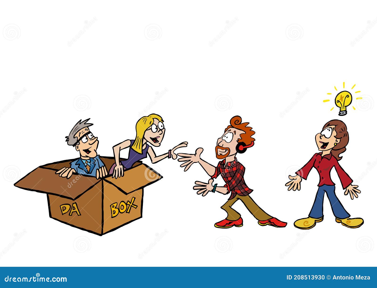 Out of the box stock vector. Illustration of funny, family - 208513930
