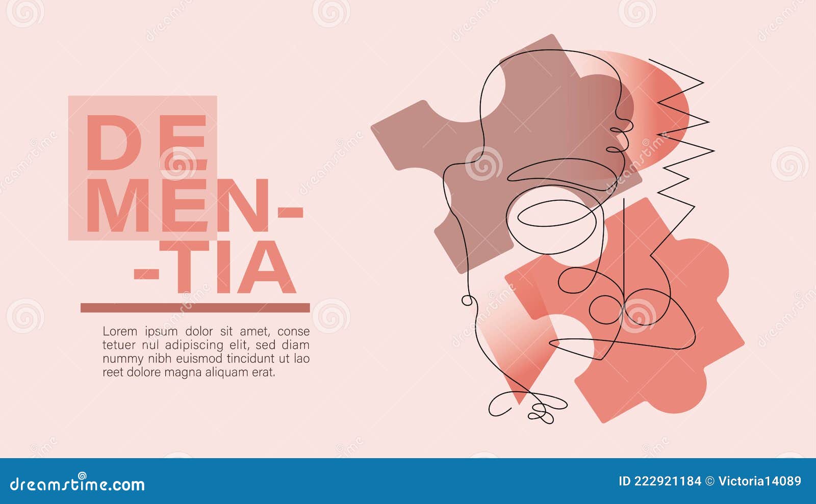 Background. Abstract Dementia Illustration. Simple Lines and Shapes ...