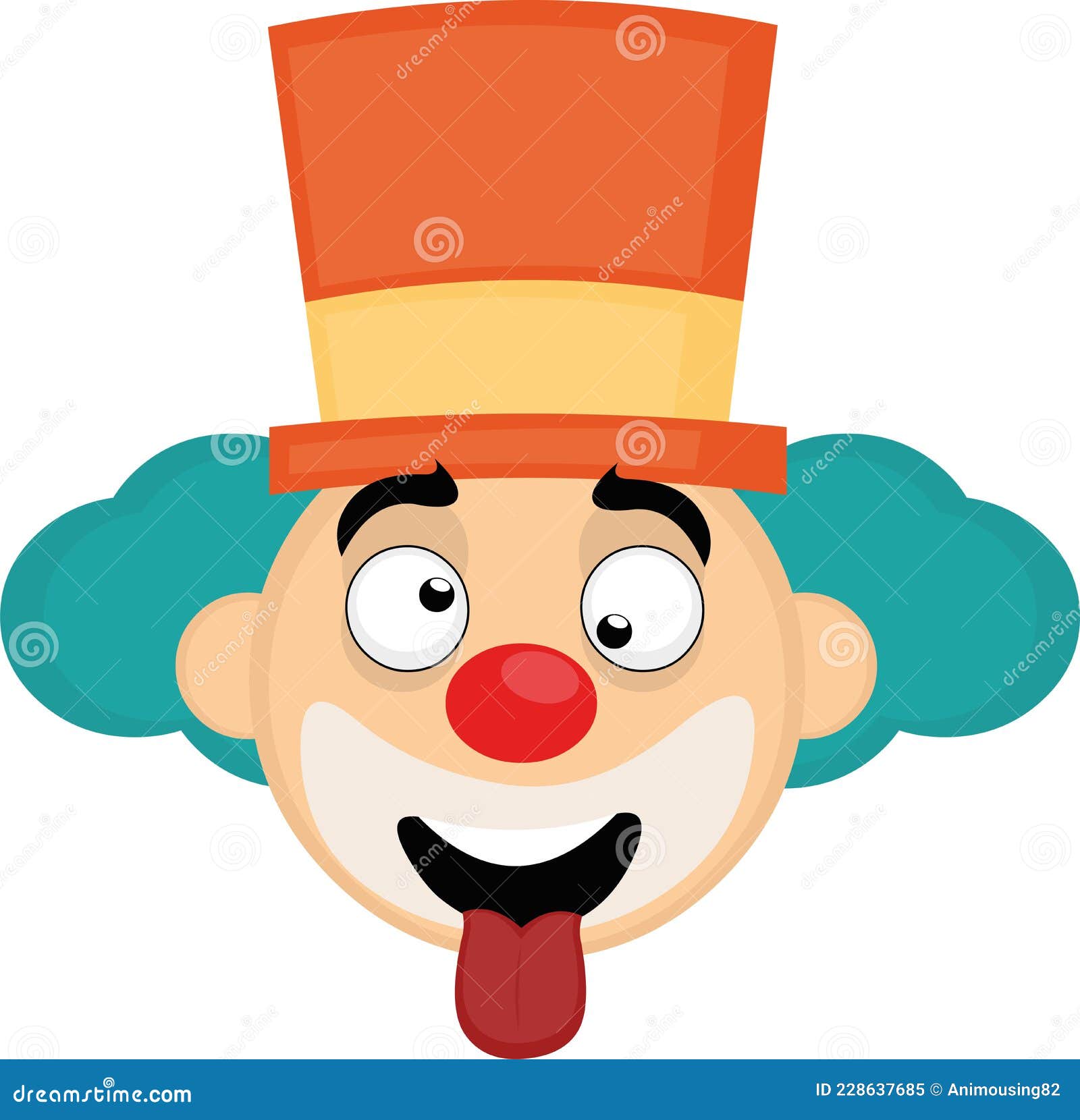 Crazy Clowns Faces On White Background. Circus Monsters. Vector ...