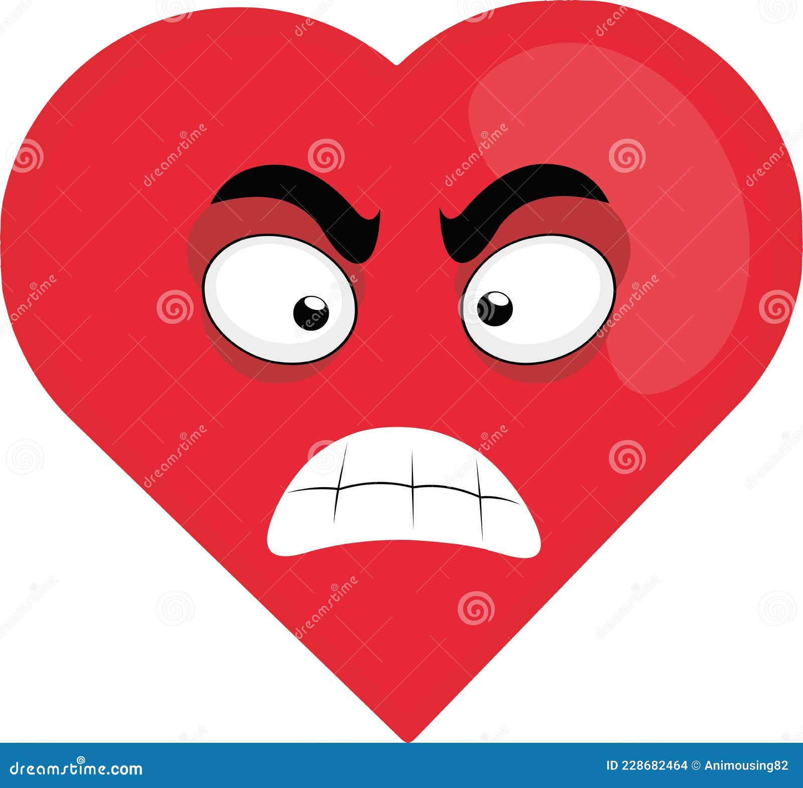Heart cartoon crying stock vector. Illustration of rage - 228682464