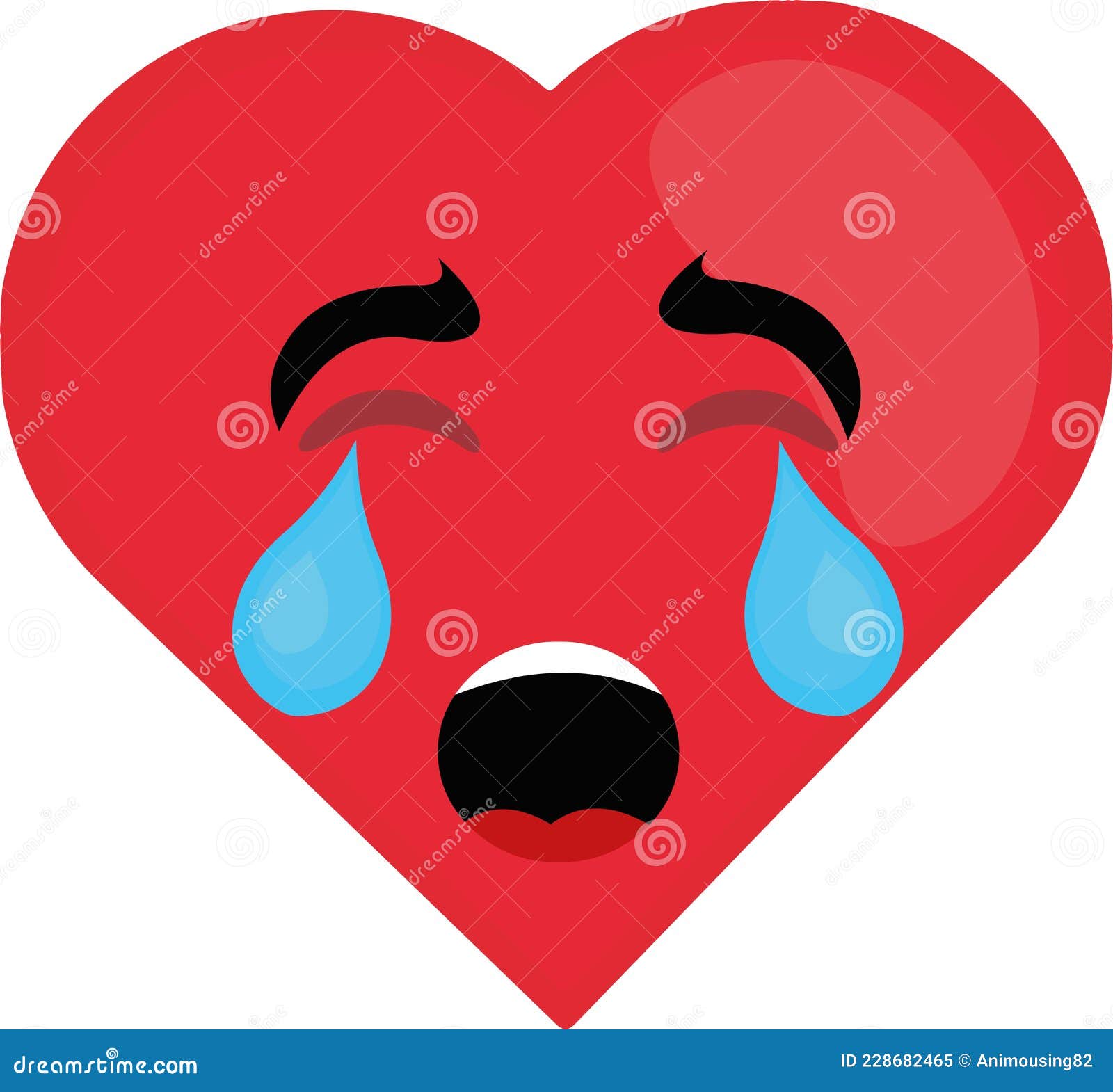 Heart cartoon crying stock vector. Illustration of funny - 228682465
