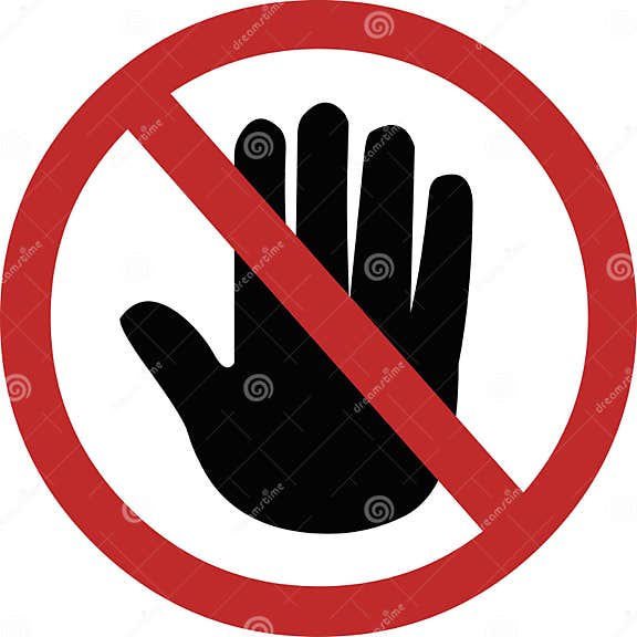 Forbidden touch sign stock vector. Illustration of signpost - 229363325
