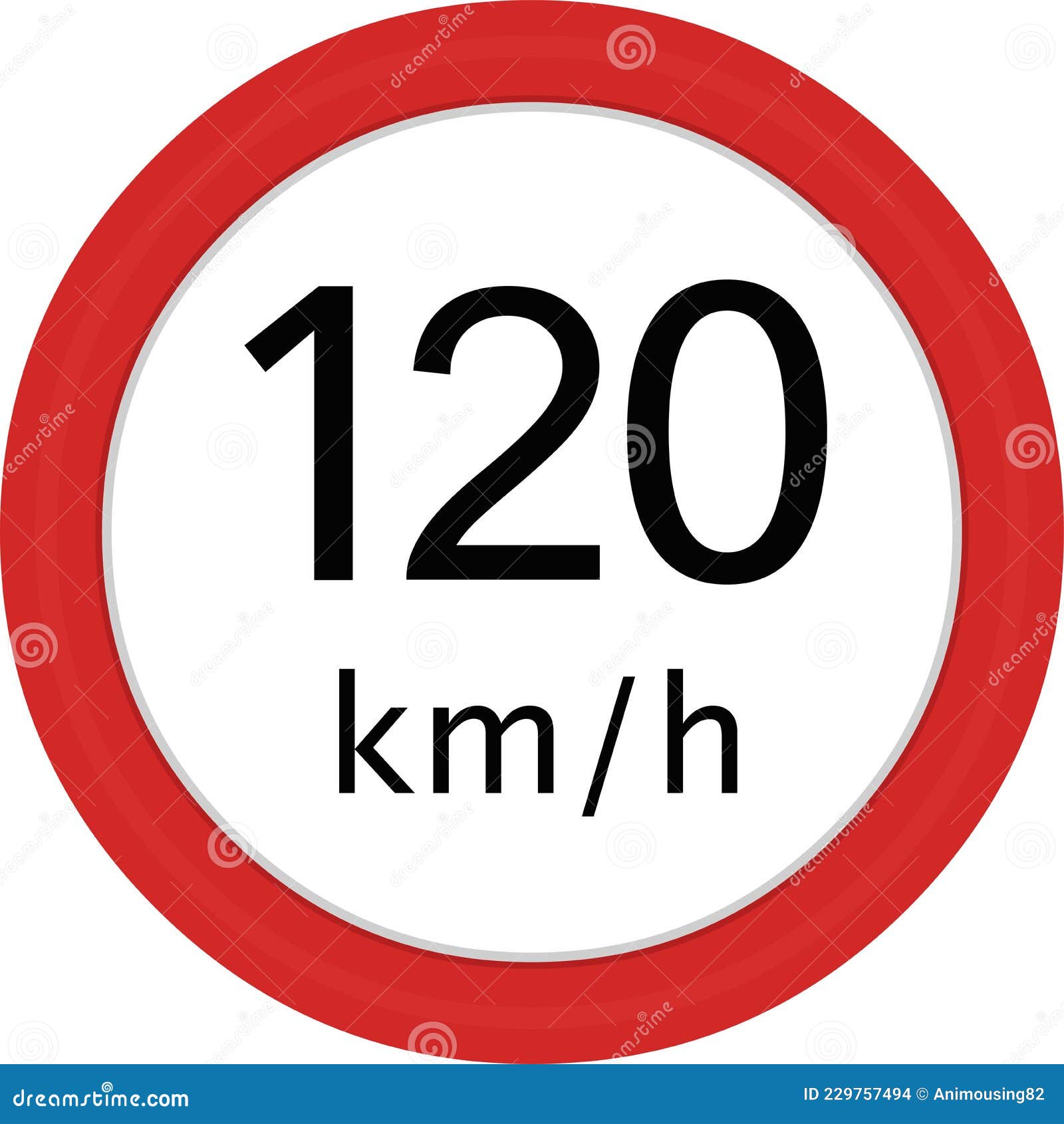 20 Km Per Hour Maximum Speed Limit Traffic Sign Illustration Cartoon ...