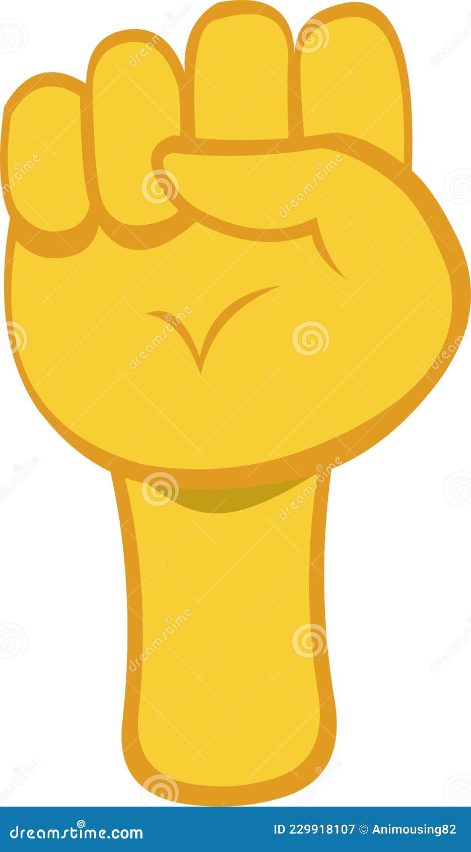 Hand yellow closed fist stock vector. Illustration of yellow - 229918107