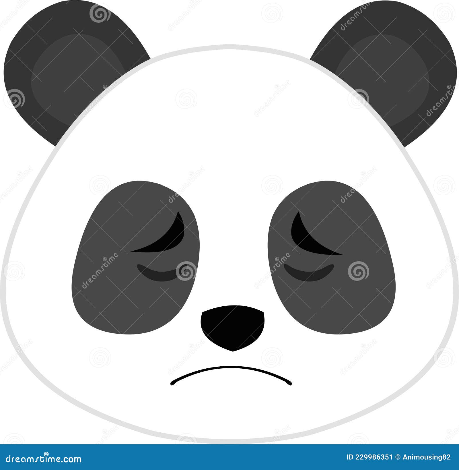 Panda bear sad expression stock vector. Illustration of vector - 229986351