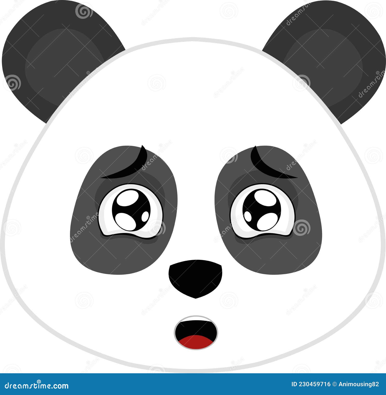 Panda bear watery eyes stock vector. Illustration of head - 230459716