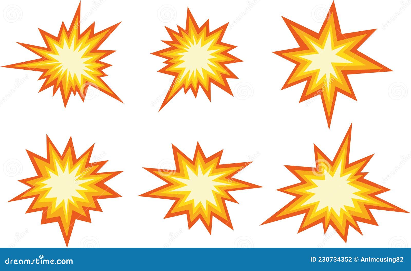 Vector Illustration Shapes Explosive Collision Stock Vector ...