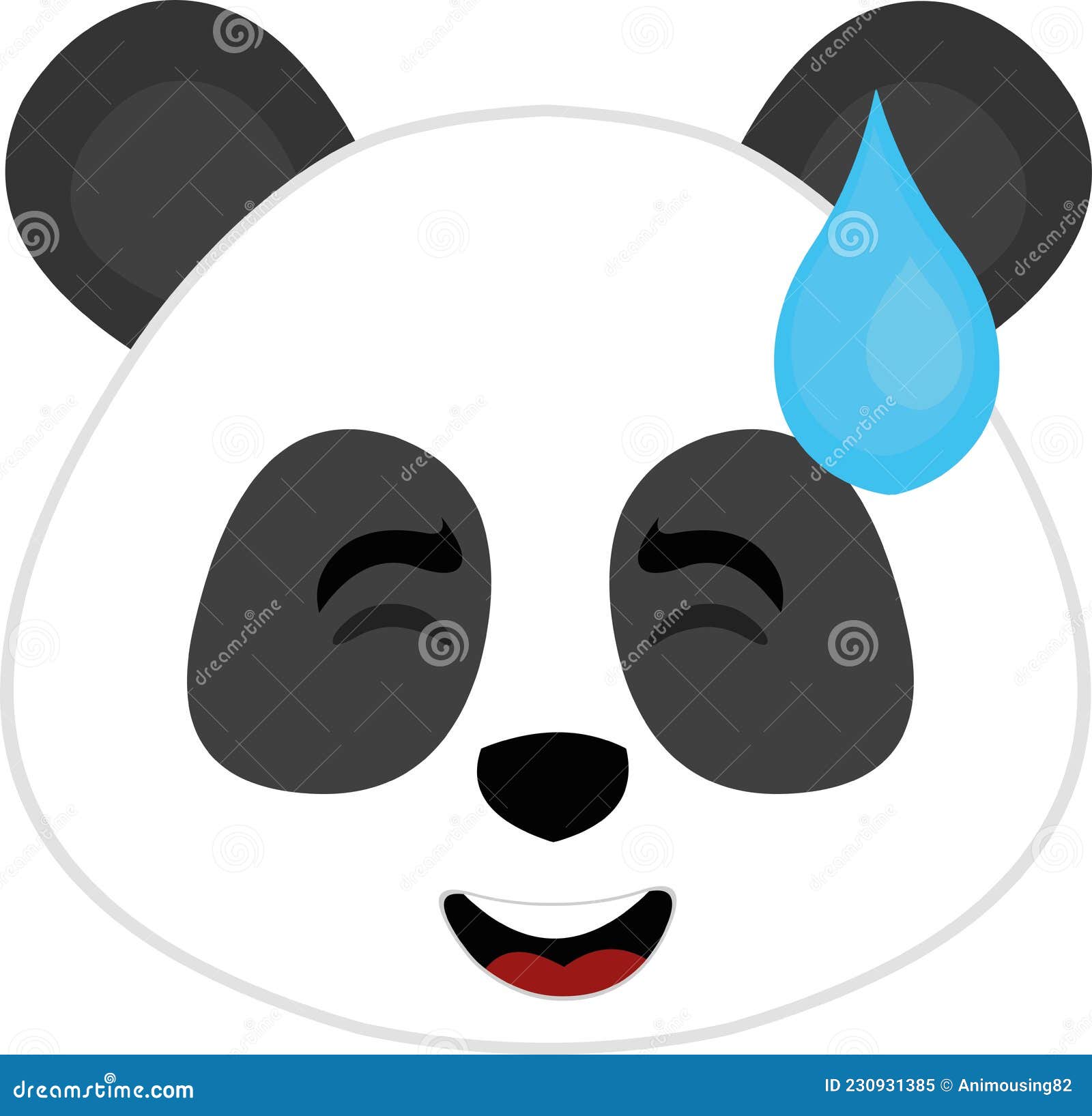 Panda Bear Head Expression Shame Stock Vector - Illustration of asian ...