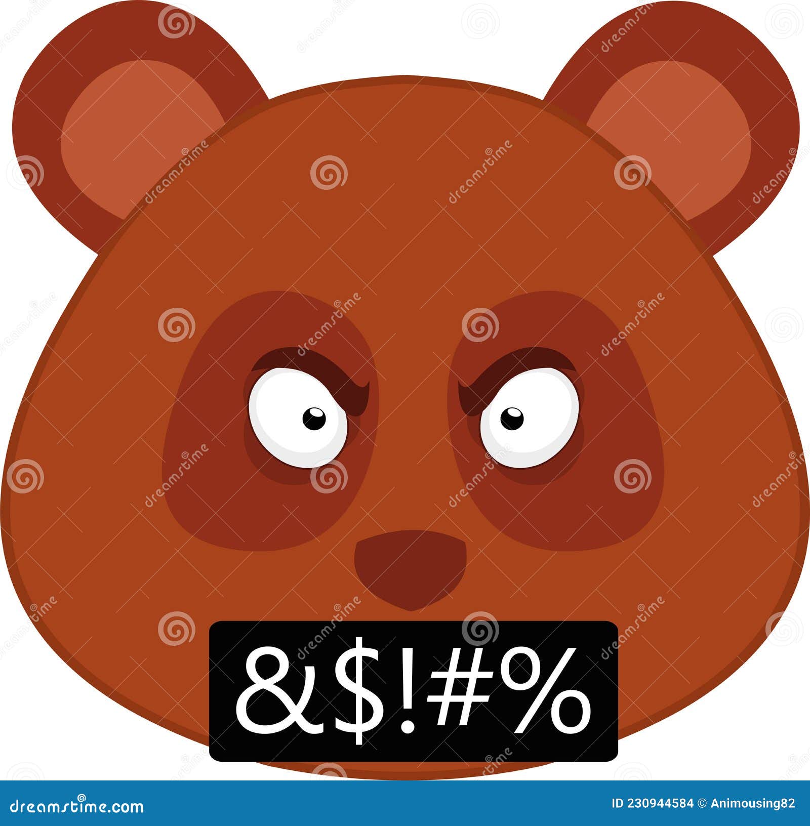 Panda bear angry insults stock vector. Illustration of rudeness - 230944584
