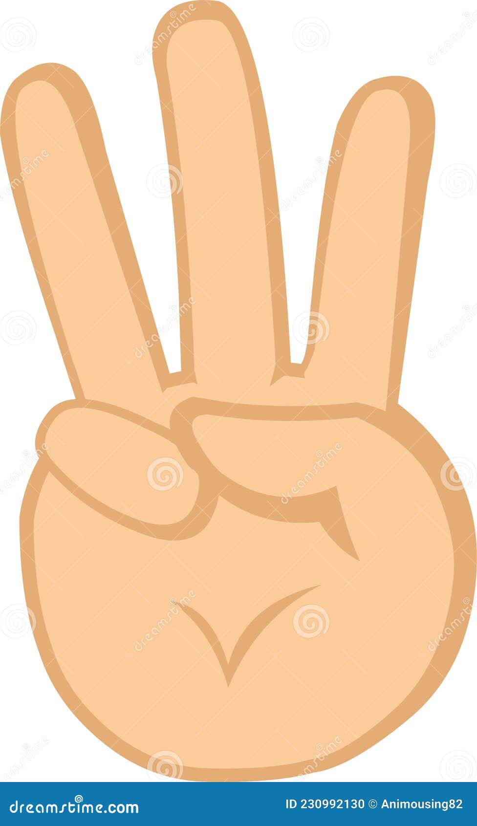 Hand counting to three stock vector. Illustration of three - 230992130