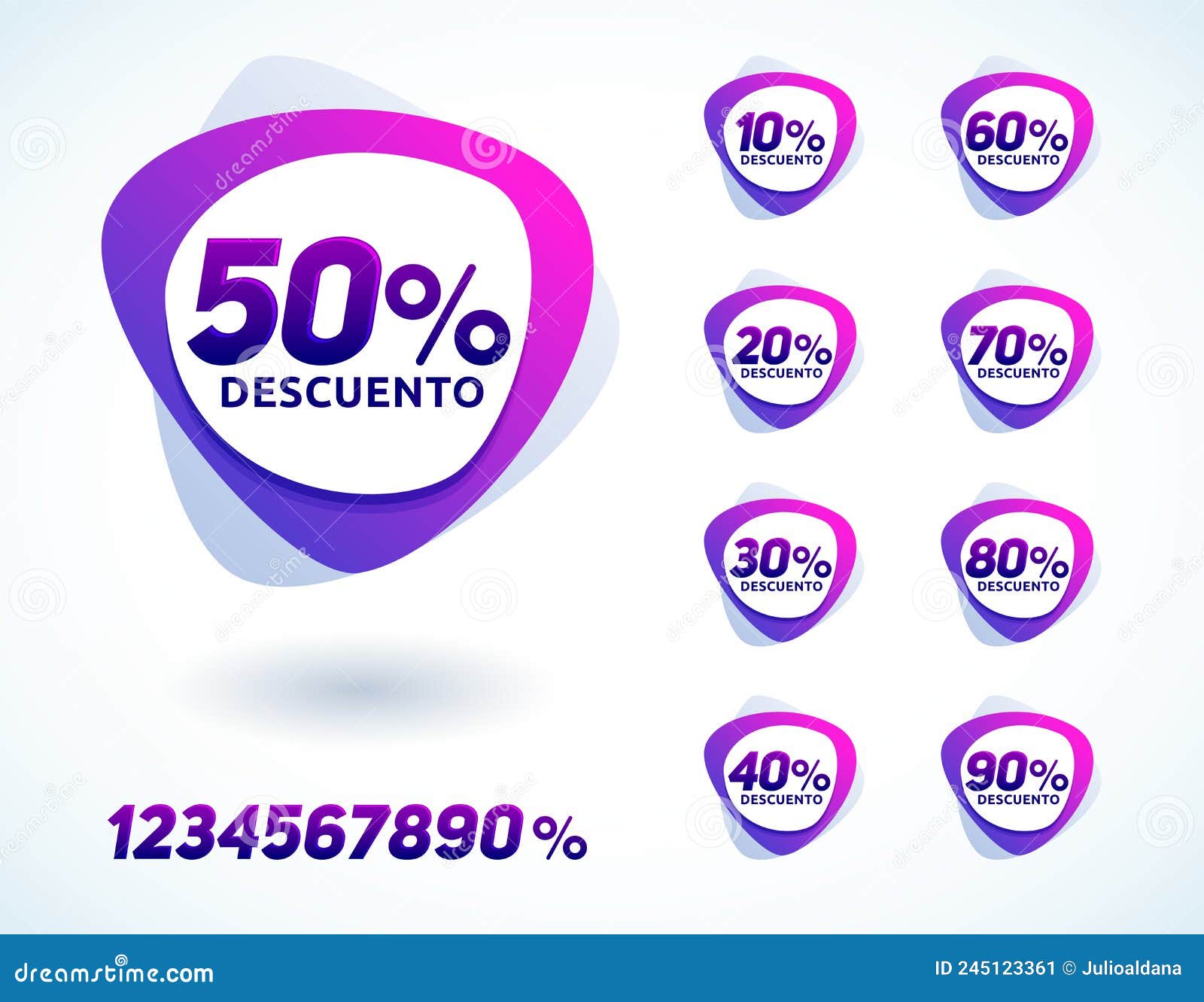 Descuento, Discount Spanish Text, Editable Online Sale Icon Stock ...