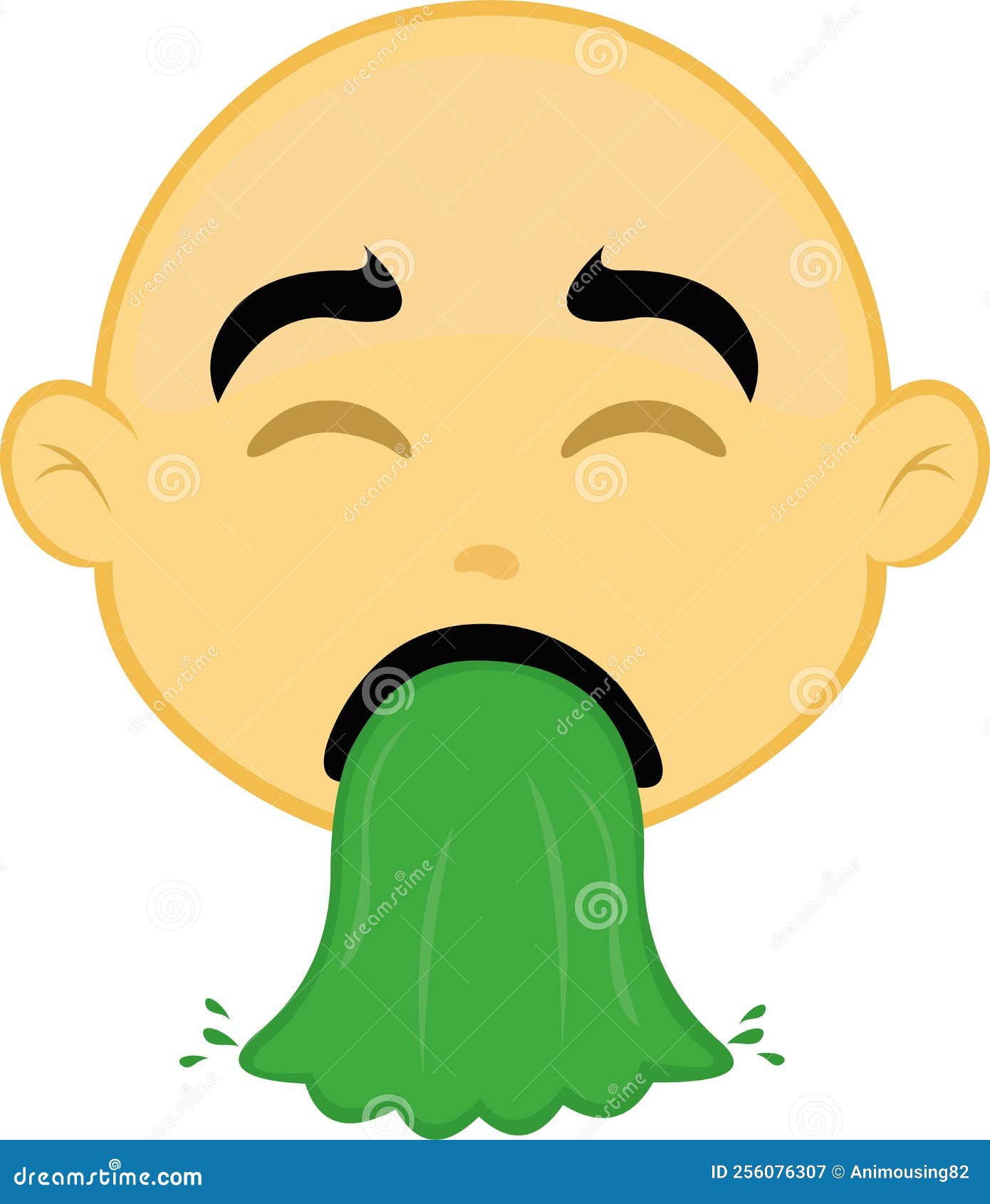 Barf Emoji. Emotion Of Disgust. Spew Rainbow Emoticon. Cartoon Style ...