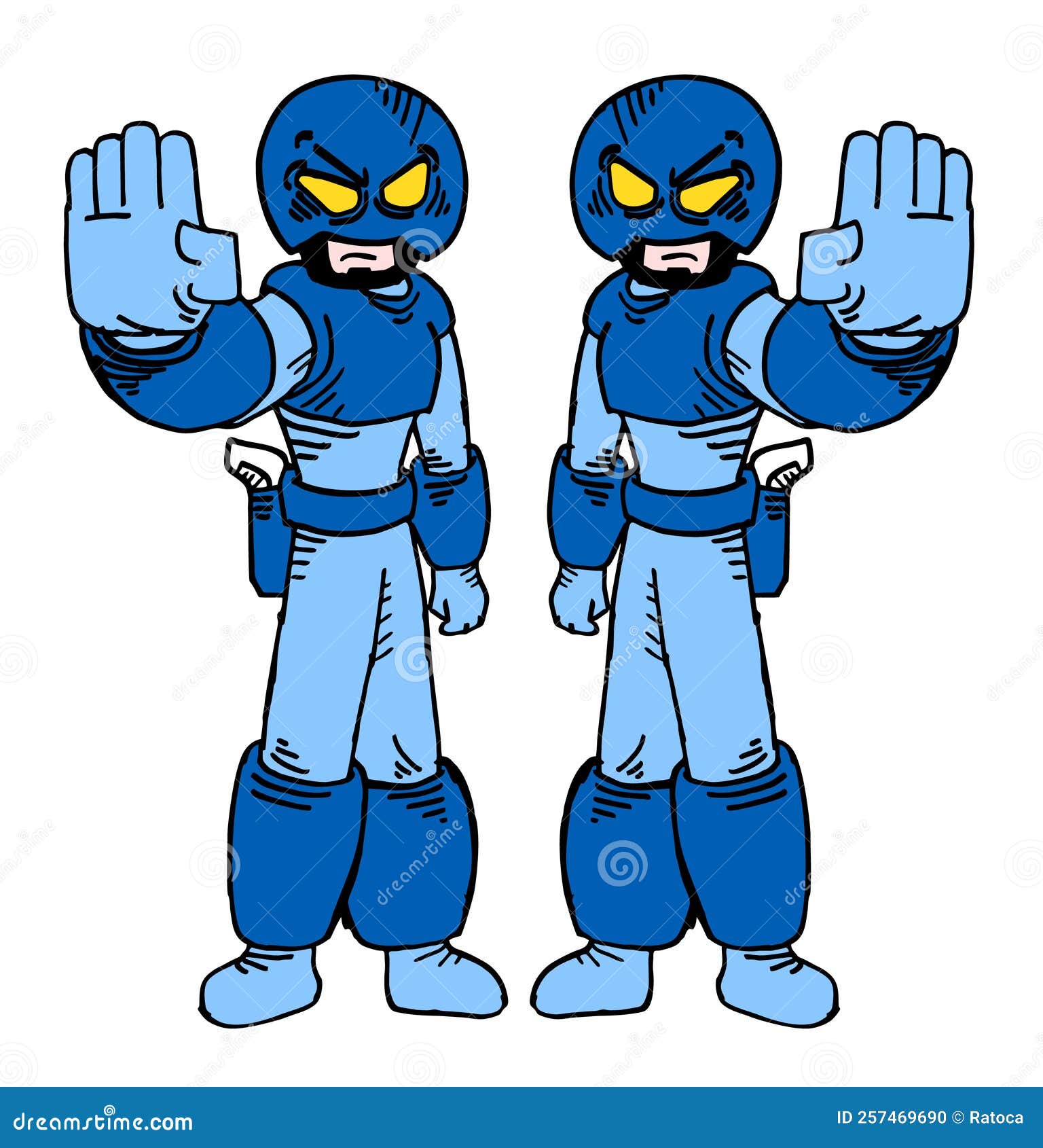 Two polices stock vector. Illustration of cyborg, rebel - 257469690