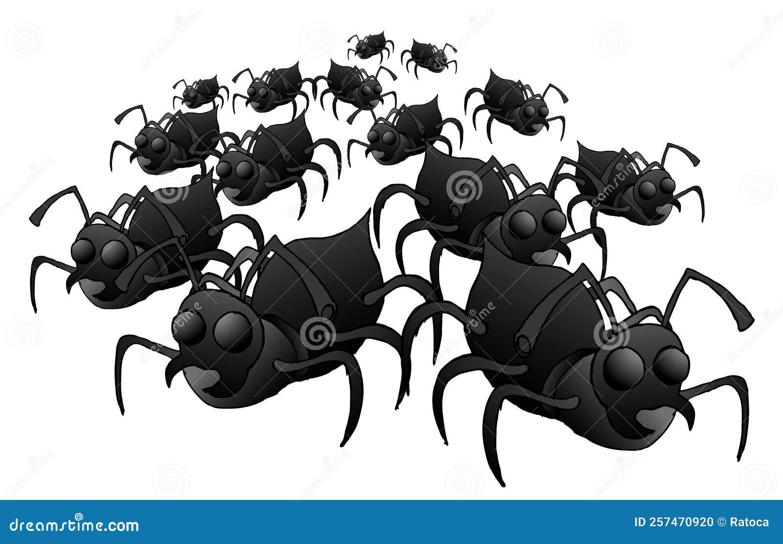 Many ants draw stock vector. Illustration of black, ants - 257470920