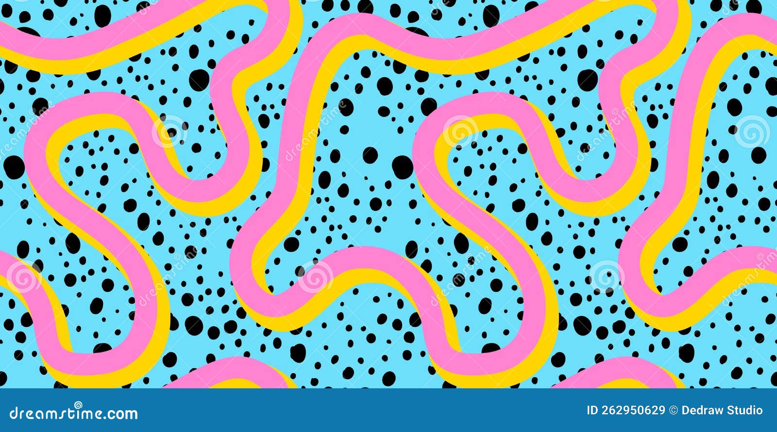 Abstract Colorful Neon Print Seamless Pattern Illustration in Retro 80s ...