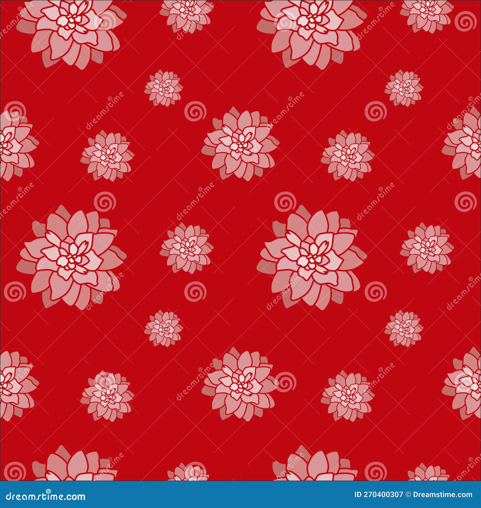 PINK FLOWERS with RED BACKGROUND, PATTERN Stock Illustration ...