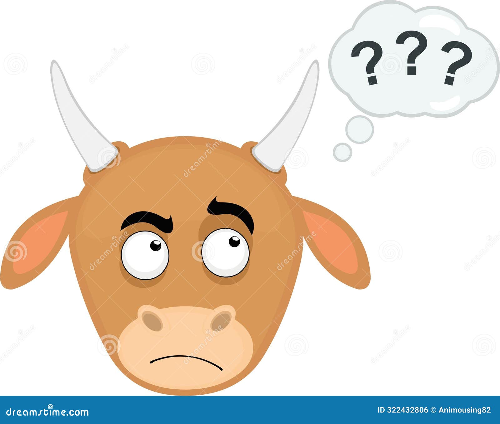 Head Cow Thinking Cloud Thought Stock Vector - Illustration of ...