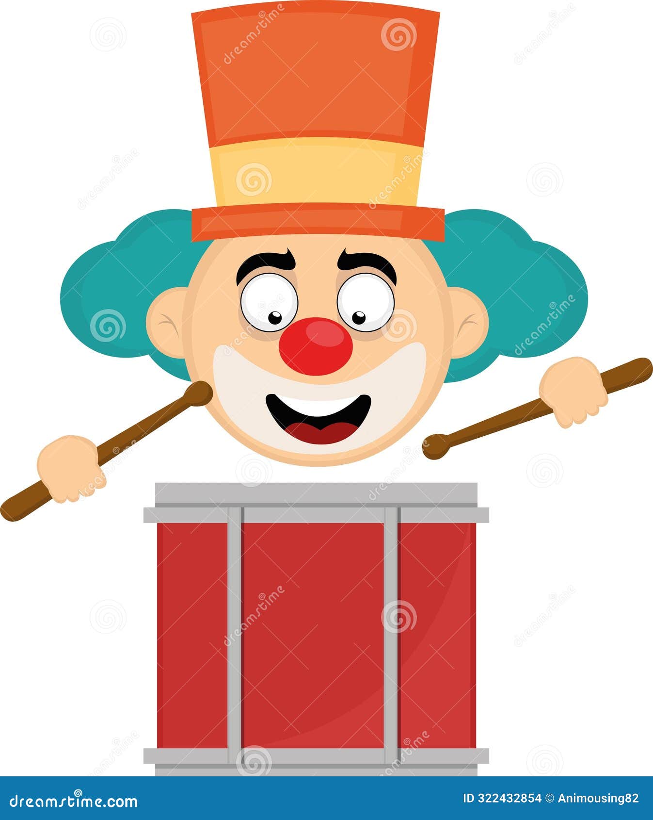 Emoticon Hit The Drum Mascot Vector Cartoon Illustration ...