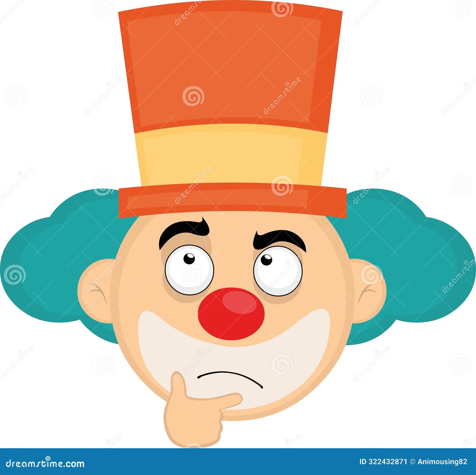 Head Clown Thinking Cartoon Stock Vector - Illustration of serious ...