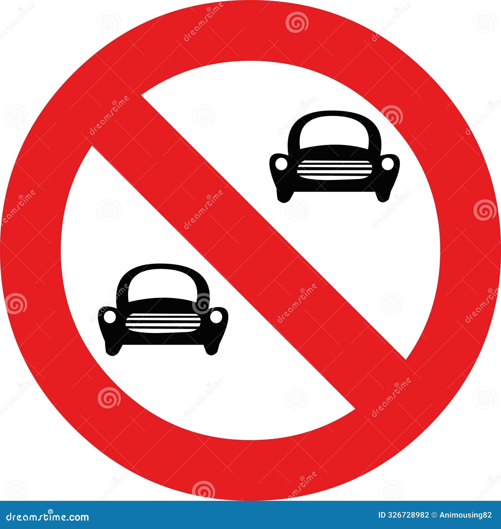 Traffic Sign Prohibited Overtaking Stock Vector - Illustration of ...