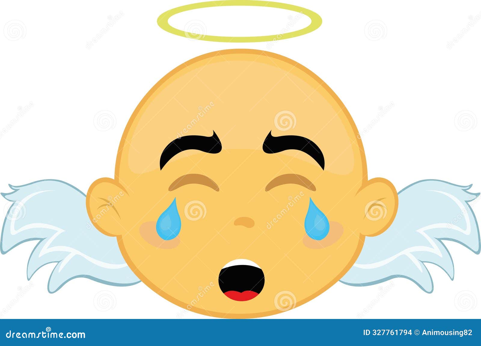 Sad Cupid Crying Vector Cartoon Illustration | CartoonDealer.com #207390751