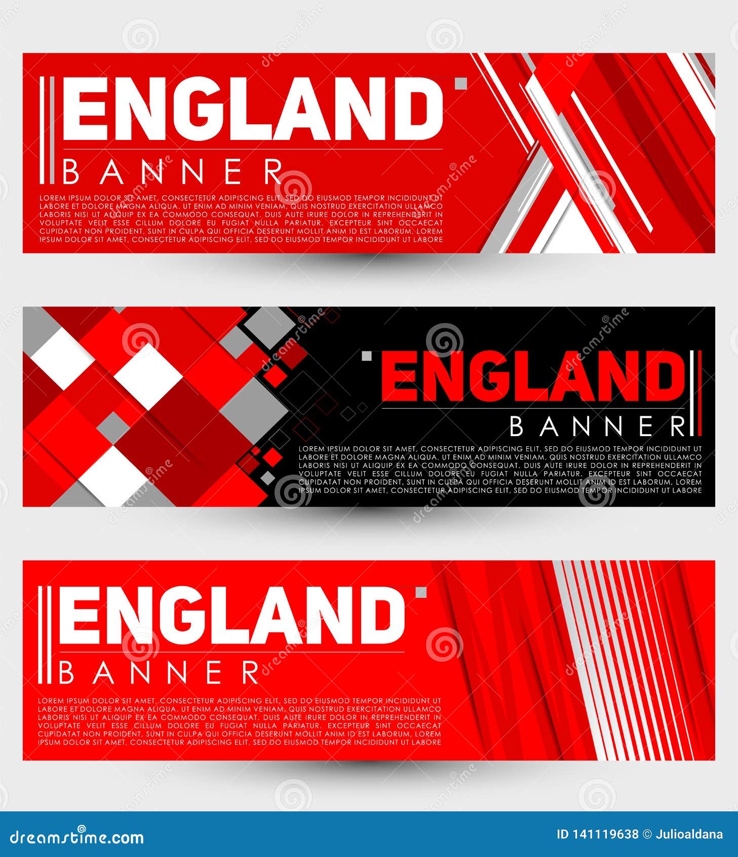 England Modern Banner Template Vector Set Design Stock Vector ...