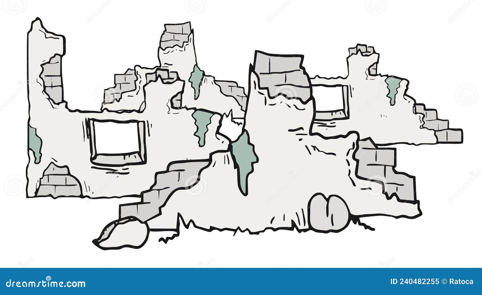 House ruins draw stock vector. Illustration of wallpaper - 240482255