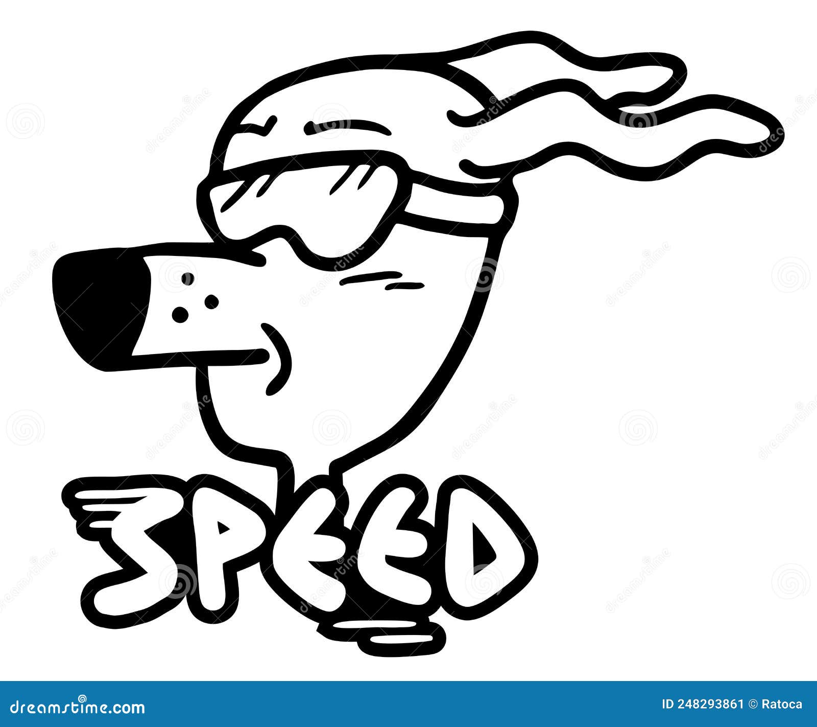 Funny Speed Message and Dog Face Stock Vector - Illustration of fast ...