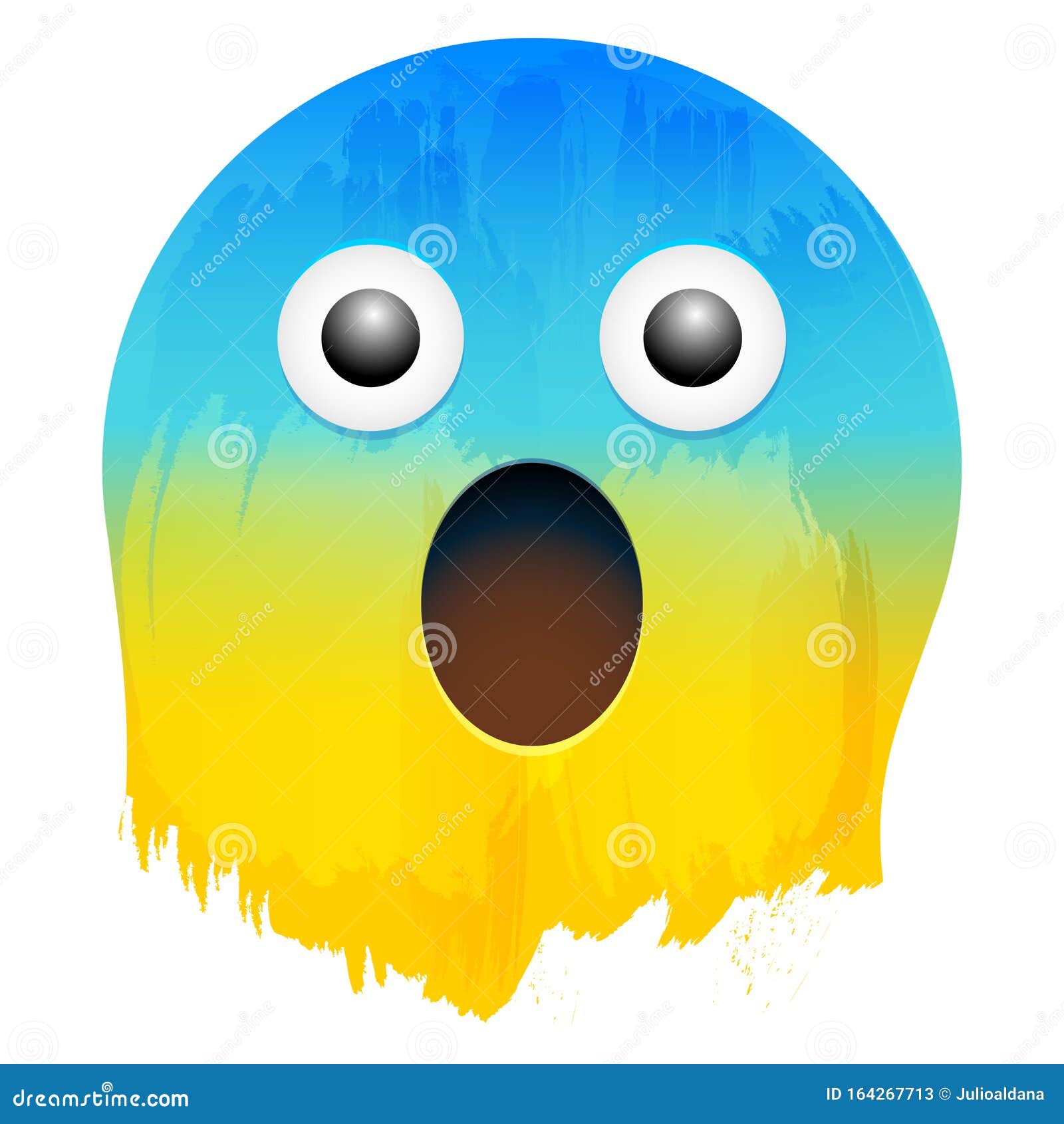 Screaming in Fear Emotion Face on Paint Vector Illustration Stock ...