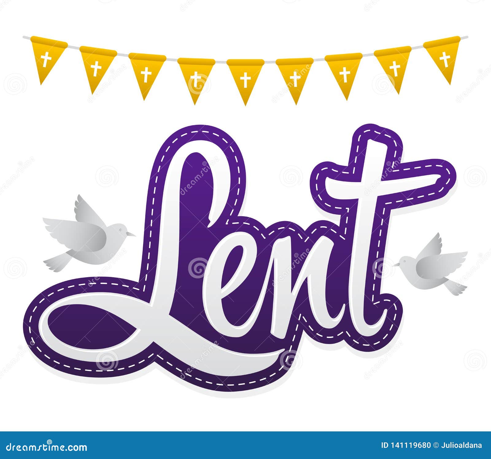 Lent Religious Tradition Season, Vector Lettering Illustration Stock ...