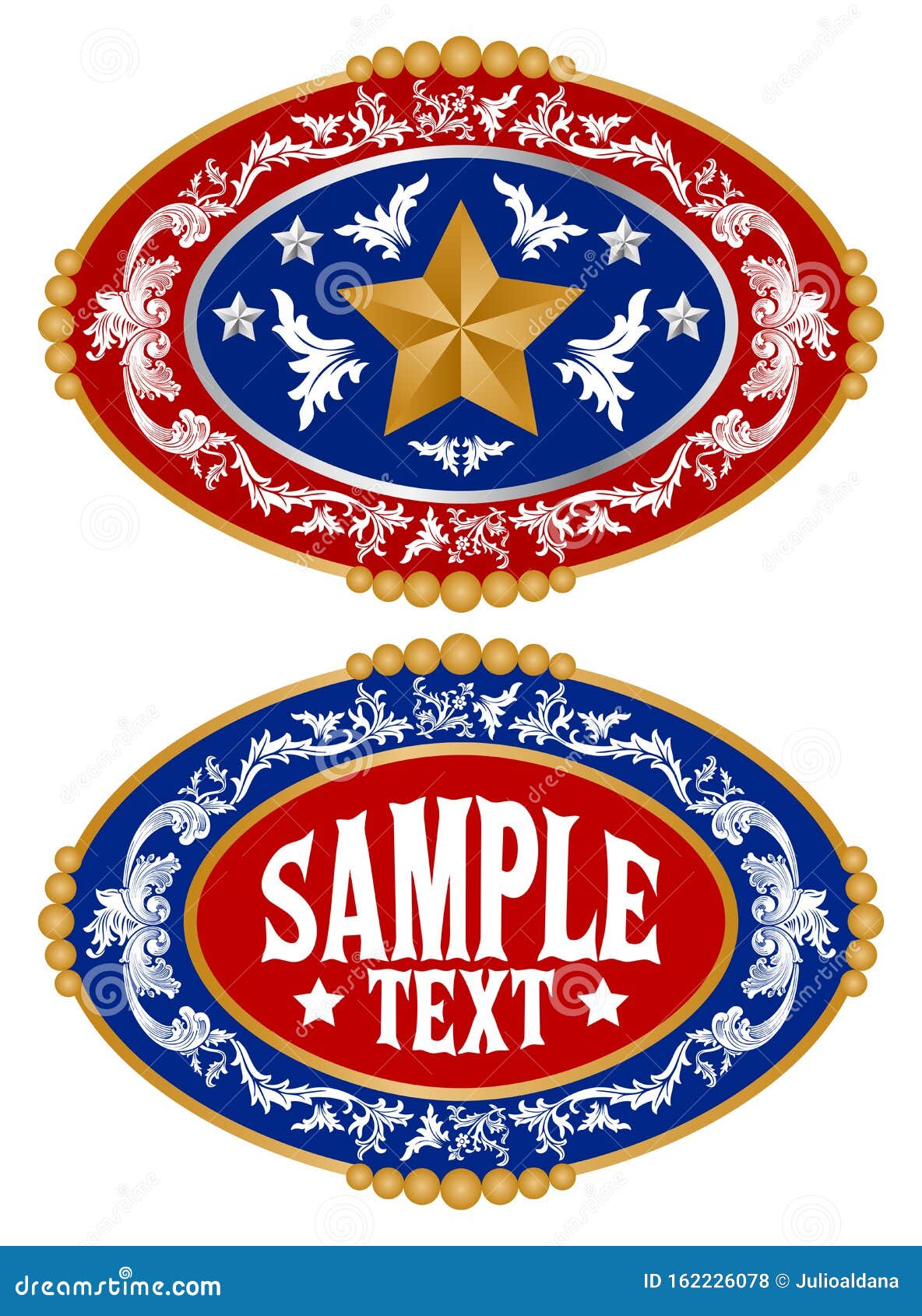 Rodeo Cowboy Belt Buckle Vector Design, Sheriff Star Badge. Stock ...